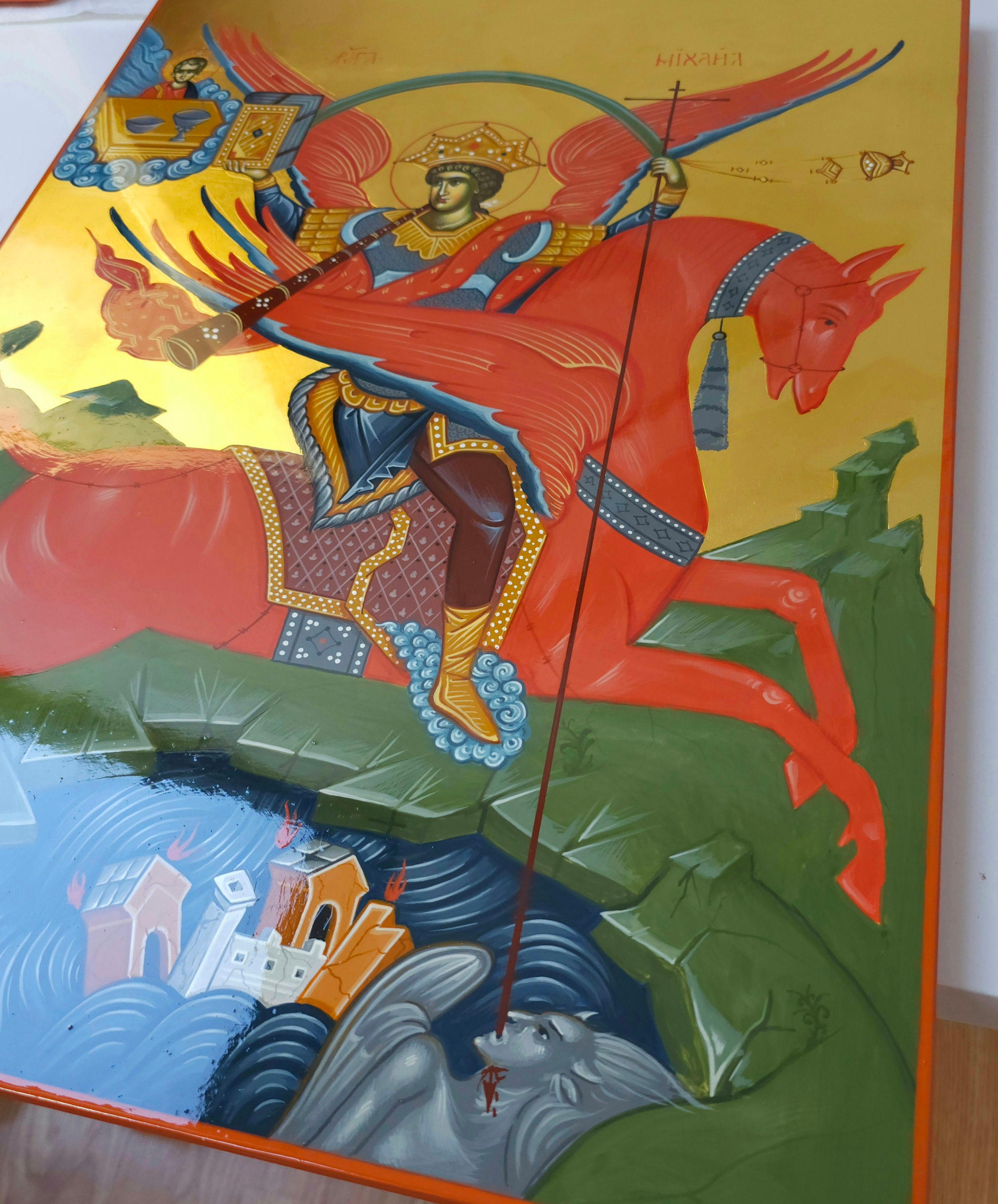 Icon of the Archangel Michael at the Second Coming of Christ,byzantine ...