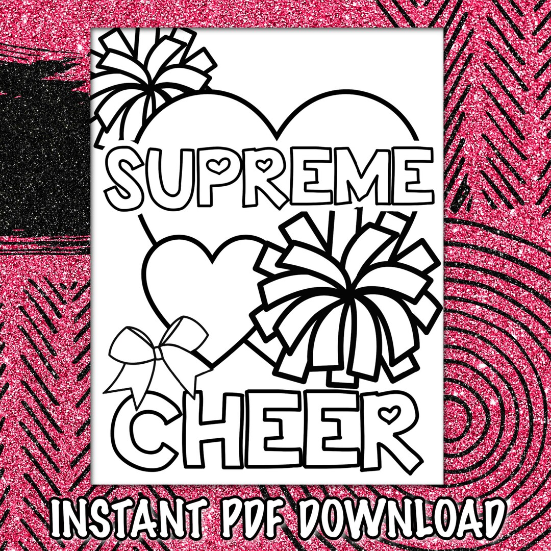 Cheerleader Coloring Page| All-star| Supreme| Cheer Life| Cheer Mom ...