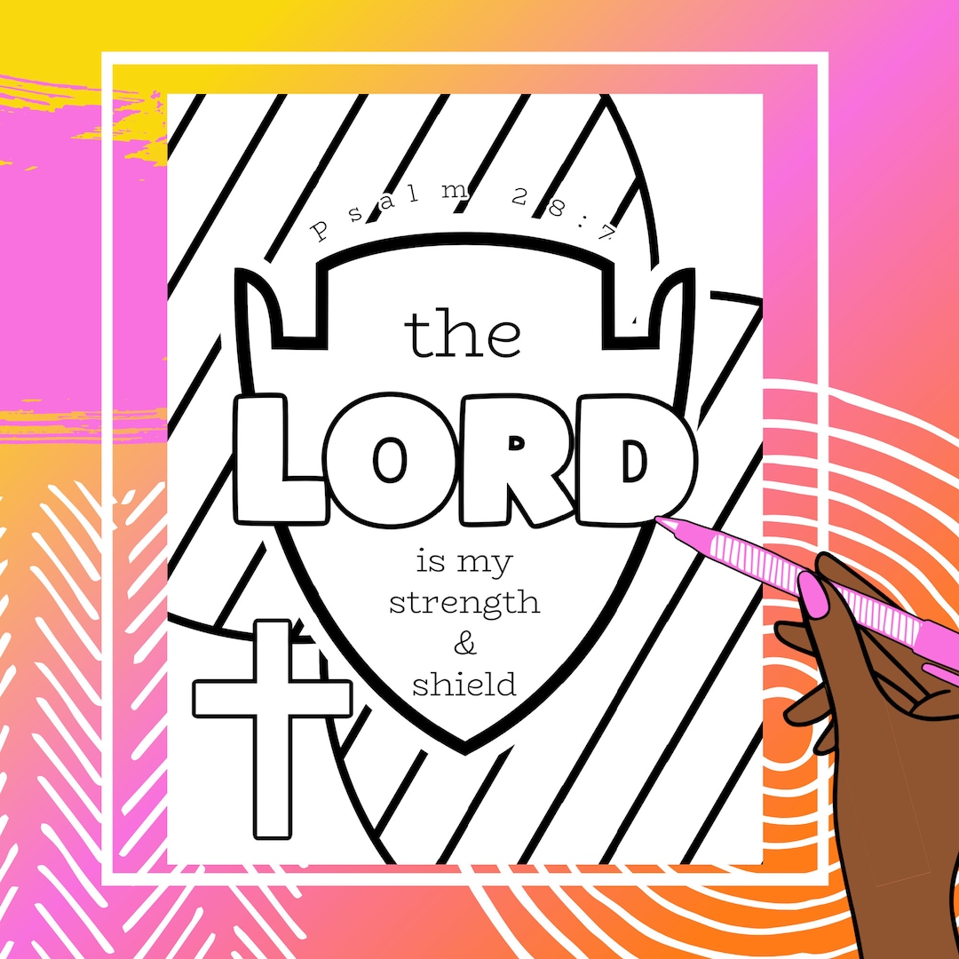 Psalm 28. Bible Verse Coloring Page. Printable. Grateful. the Lord is ...