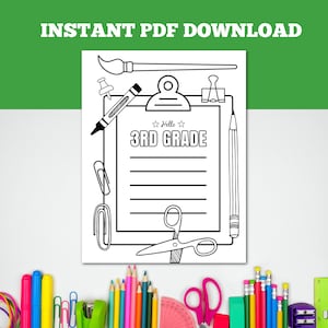 Third Grade Coloring Page. 3rd. Back to School. Teacher. Color Activity ...