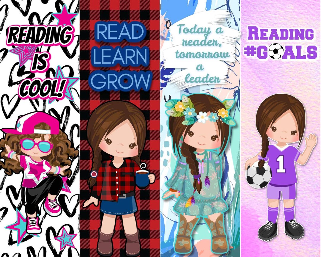 Read. Learn. Grow. Cute Bookmarks. Beautiful Brunette. Book Room ...