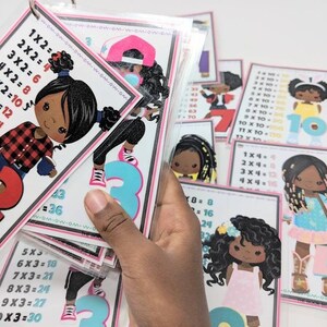 Printable Brunette Girls Mini Multiplication Flash Cards. Facts 1-12 - Etsy