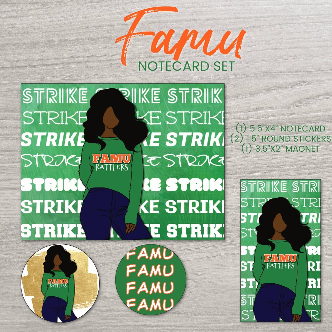 FAMU Note Card Set. Famu Rattlers. Stickers. HBCU Gift Shop. Grad Swag ...