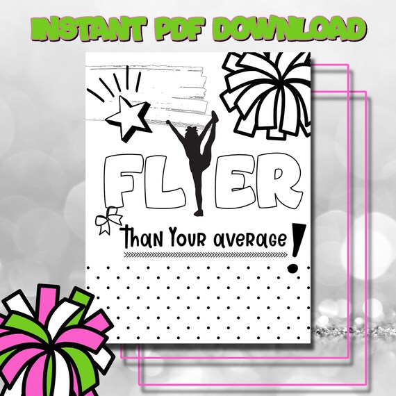 Flyer.cheerleading Color Page. Printable. Cheerleader. Team - Etsy