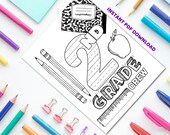 Second Grade Coloring Page. 2nd. Back to School. Teacher. - Etsy