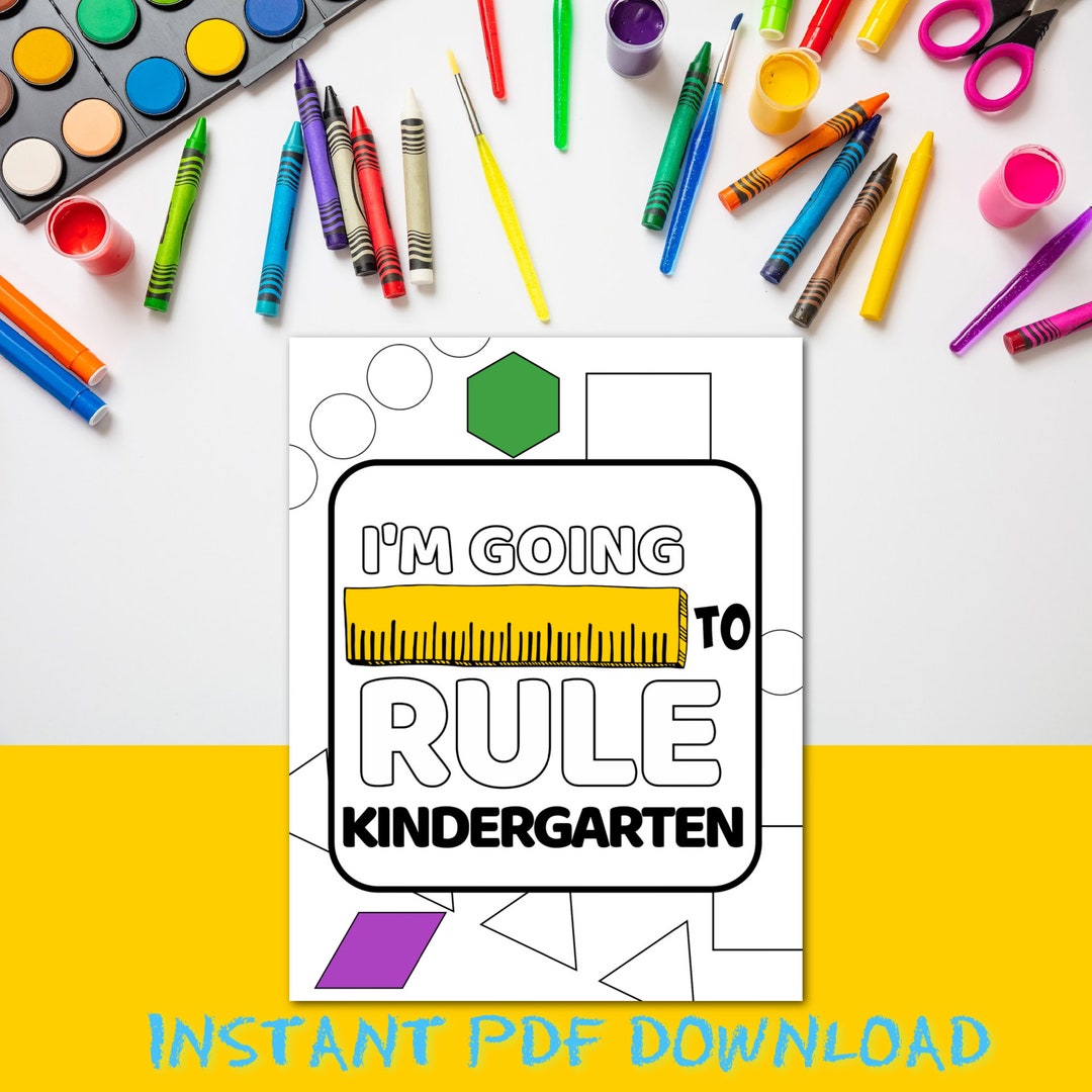 Kindergarten Coloring Page. Rule Kindergarten. Back to School. Ready ...