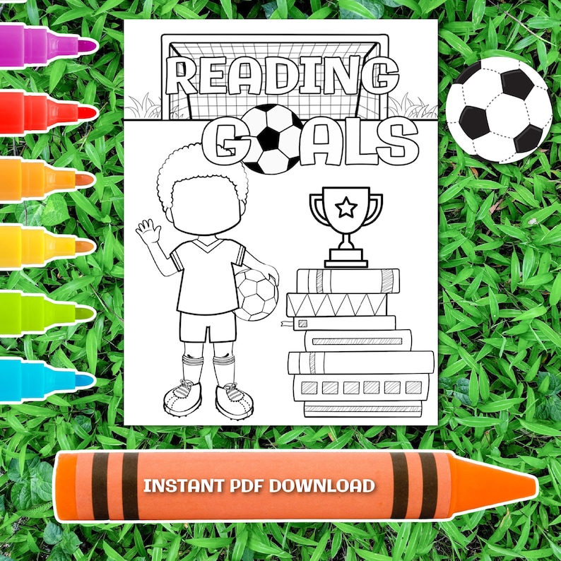 Reading Goals. Coloring Printable. Summer Reading. Reading - Etsy