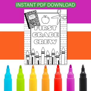 First Grade Coloring Page. Back to School. First Grade Teacher. First ...