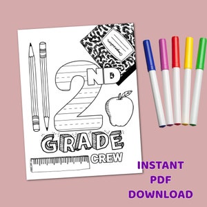 Second Grade Coloring Page. 2nd. Back to School. Teacher. Color ...