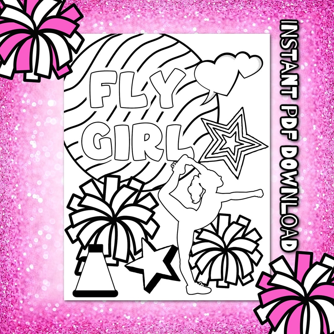 Flyer. Fly Girl. Cheer Camp. Cheerleading Color Page. Cheerleader. Team ...