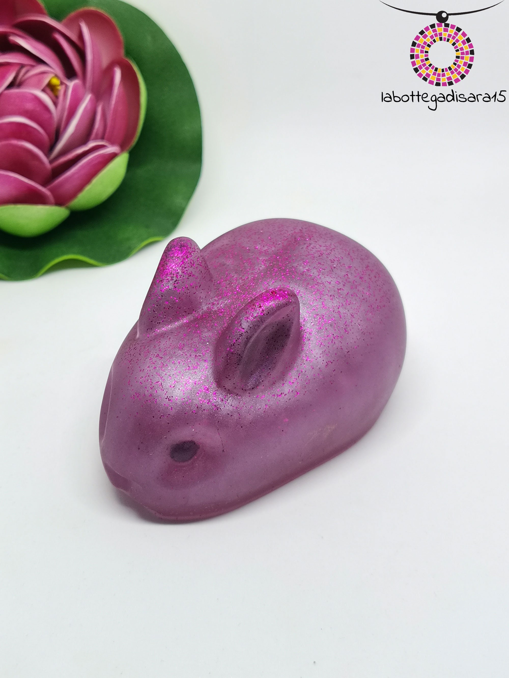 Pink Resin Rabbits With Glitter - Etsy
