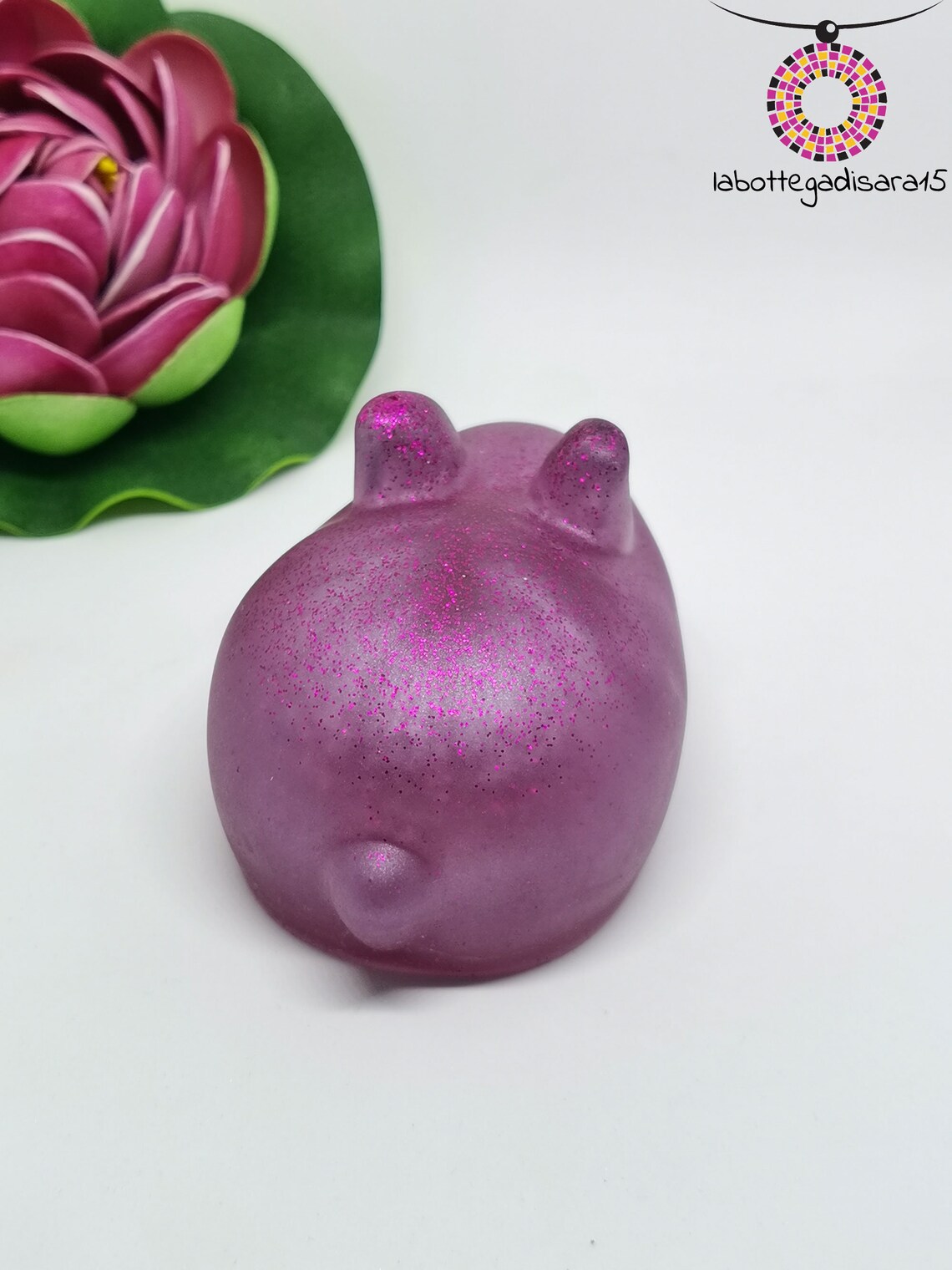 Pink Resin Rabbits With Glitter | Etsy