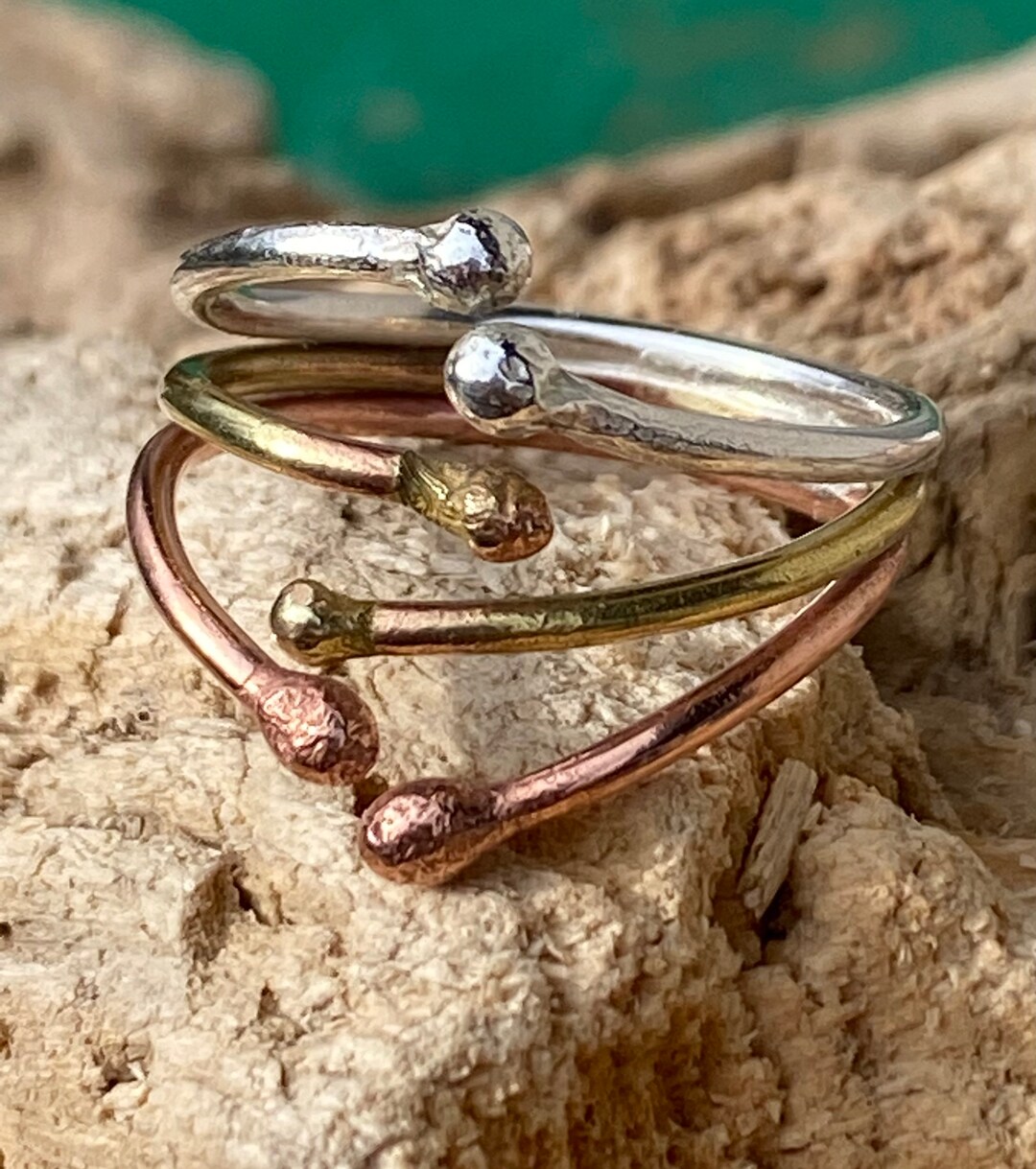 Trinity Ring,Wickel Silber Kupfer und Messing Ring,bypass Ring,Spirale ...