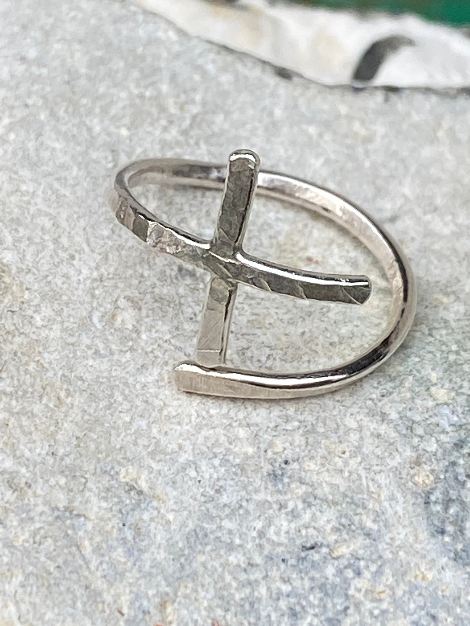 Wrap Cross Silver Ring, Double Band Cross Ring, Protection Cross Ring ...