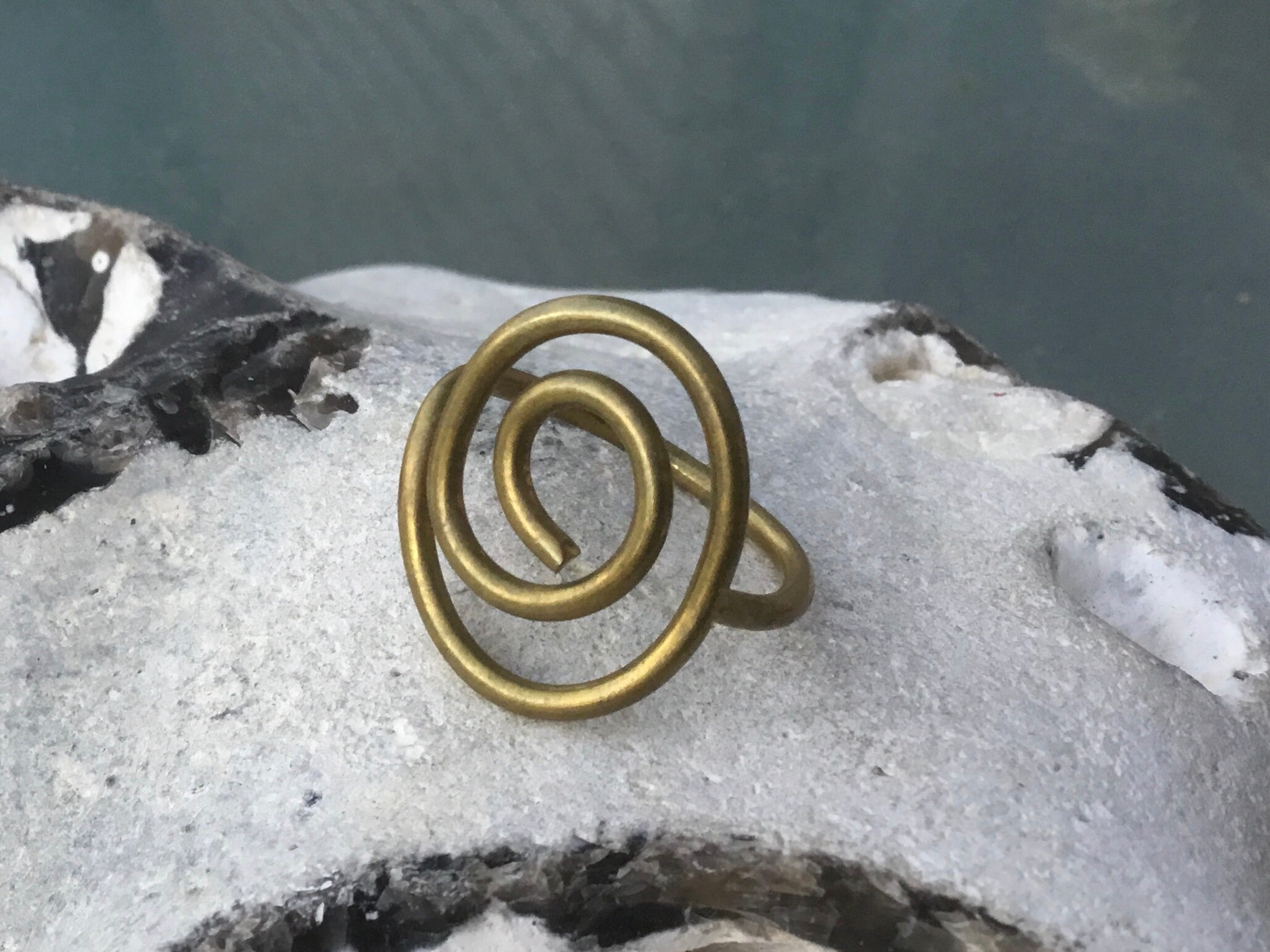 Swirl Brass Ring, Wave Brass Ring,circle Brass Ring,hammered Brass Ring ...