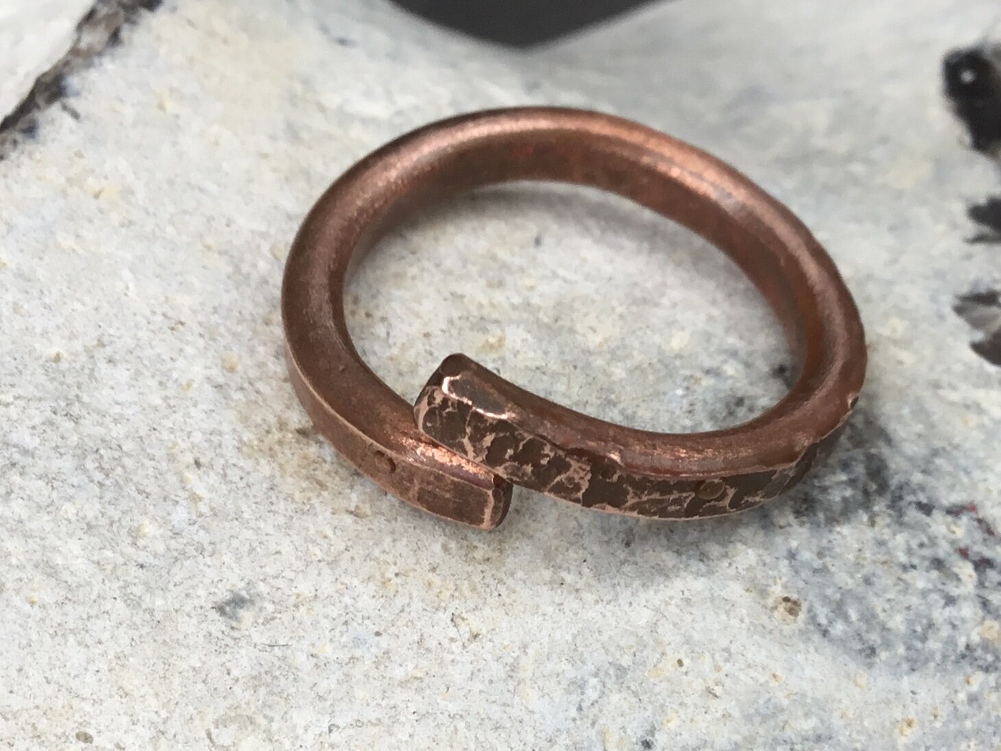 Wrap Copper Ring Spiral Copper Ring Viking Ring Hammered - Etsy