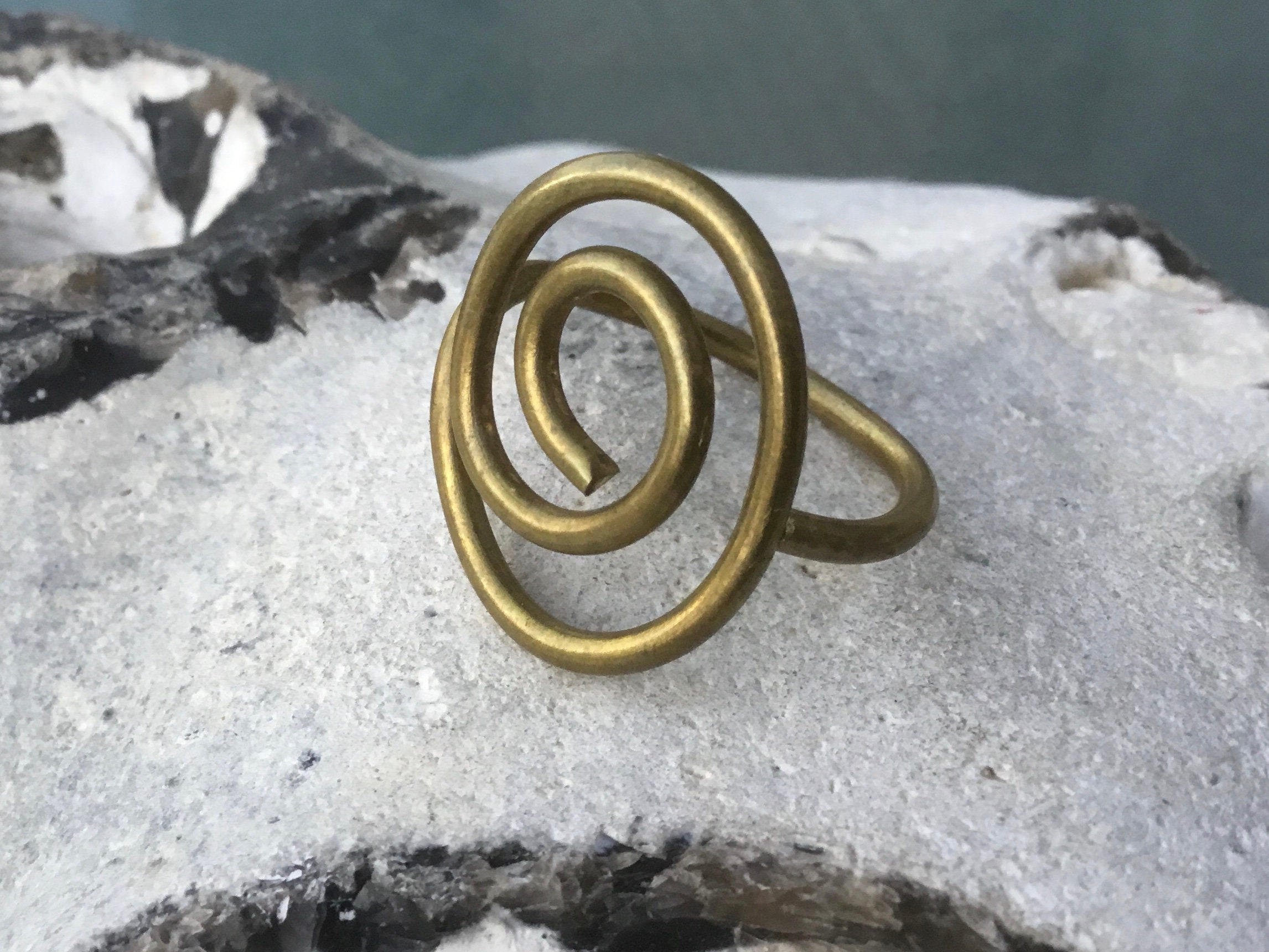 Verdreht Messing Ring, Welle brass Ring,Messing Spirale Ring, Ocean ...