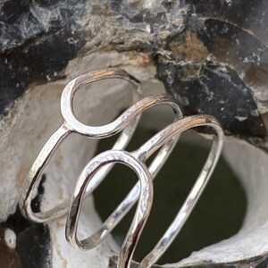 Triple Stack Ring, Hammered Spiral Silver Ring, Swirl Silver Ring ...
