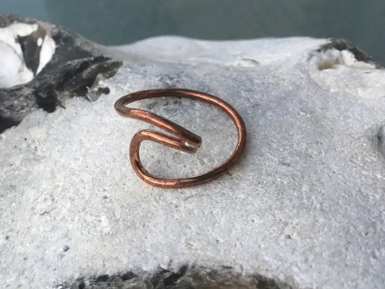 Wave Copper Ring Swirl Copper Ring Spiral Copper Ring - Etsy