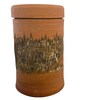 Large Handmade Fluted Agateware Stoneware Jar: Artisan Crafted Pottery ...