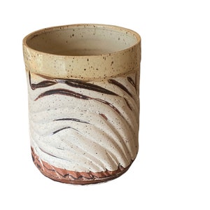 Unique Handless Agateware Pottery Mug: Artisan-crafted Elegance for ...