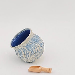 Handcrafted Ceramic Salt Cellar: Modern Stoneware Dish With Olive Wood ...