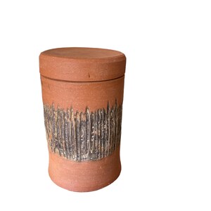 Large Handmade Fluted Agateware Stoneware Jar: Artisan Crafted Pottery ...