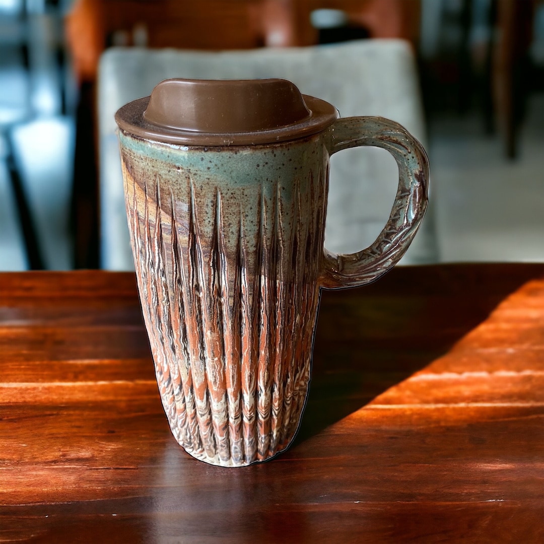 Sage Agateware Handmade Travel Mug With Lid Travel Coffee Mug Travel ...