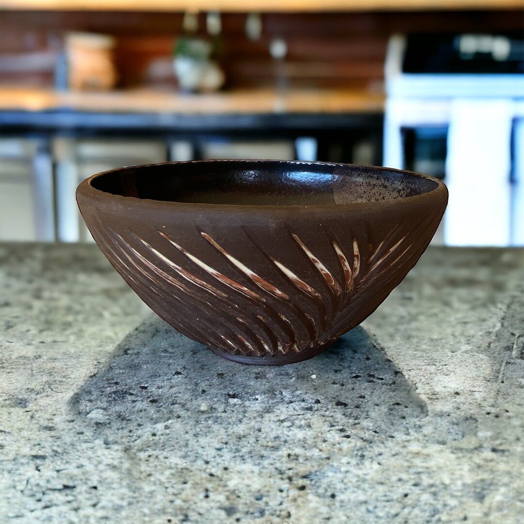 Black and Gray Agateware Nerikomi Medium Serving Bowl: Artisan Crafted ...
