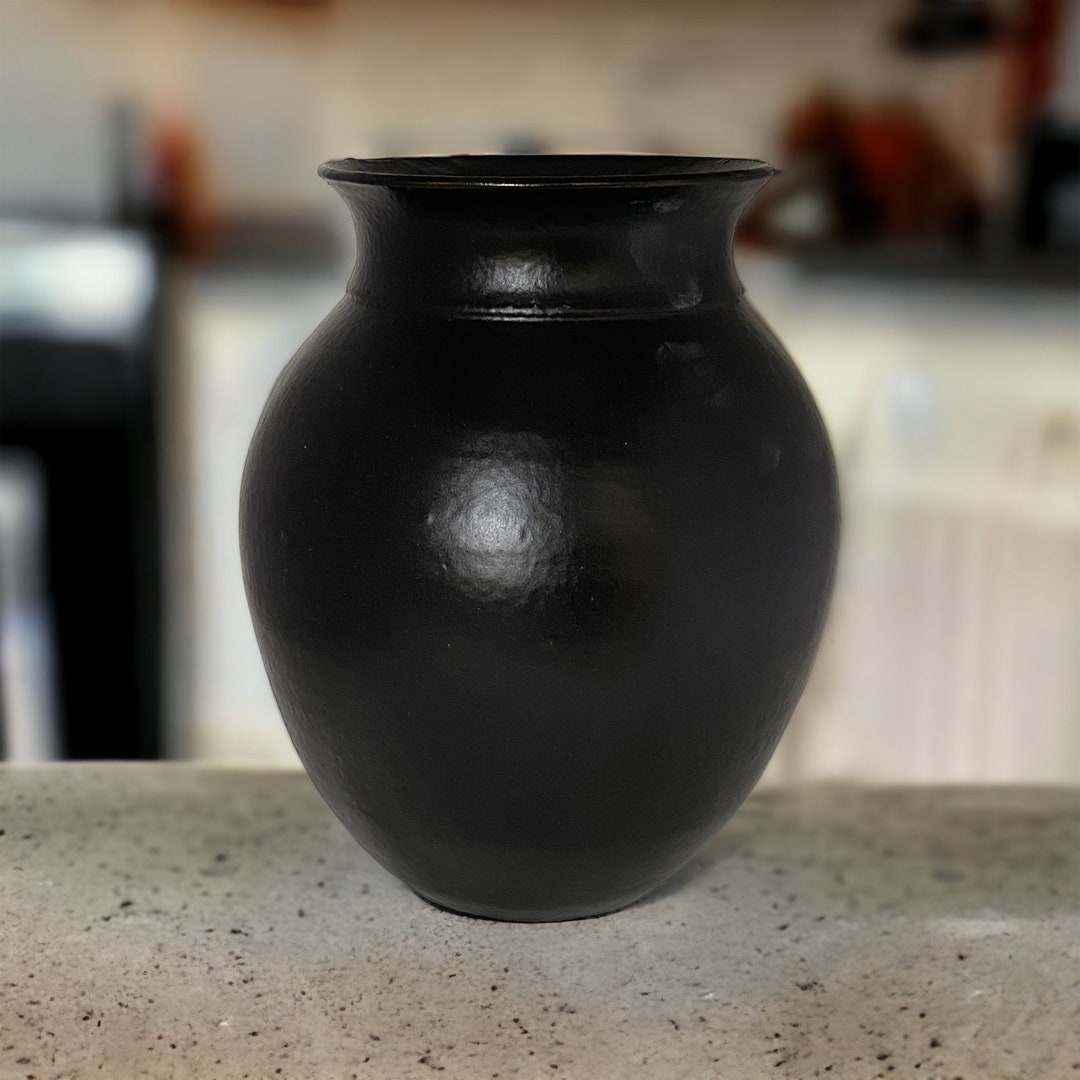 Matte Black Flower Vase Pottery Flower Vase Contemporary Ceramic ...