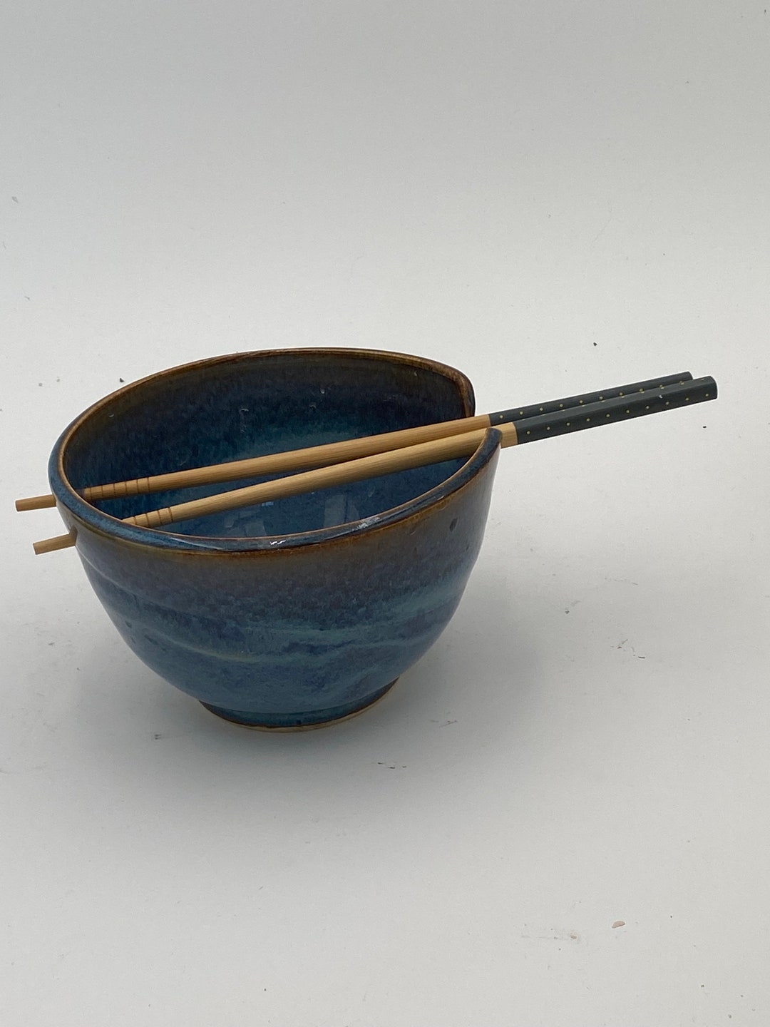 Small Blue Ramen Bowl With Coordinating Chop Sticks - Etsy