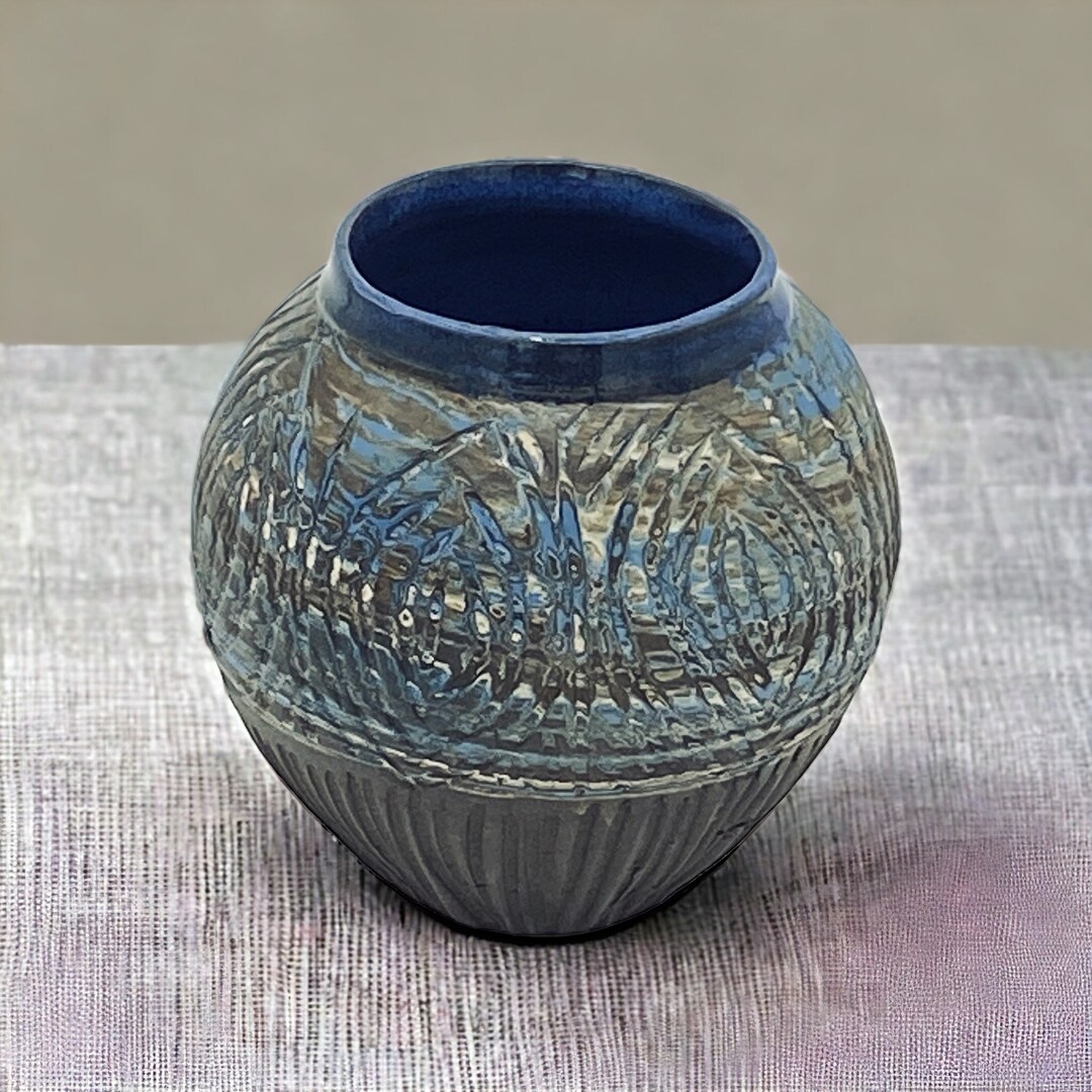 Large Hand Thrown Carved Agateware - Etsy