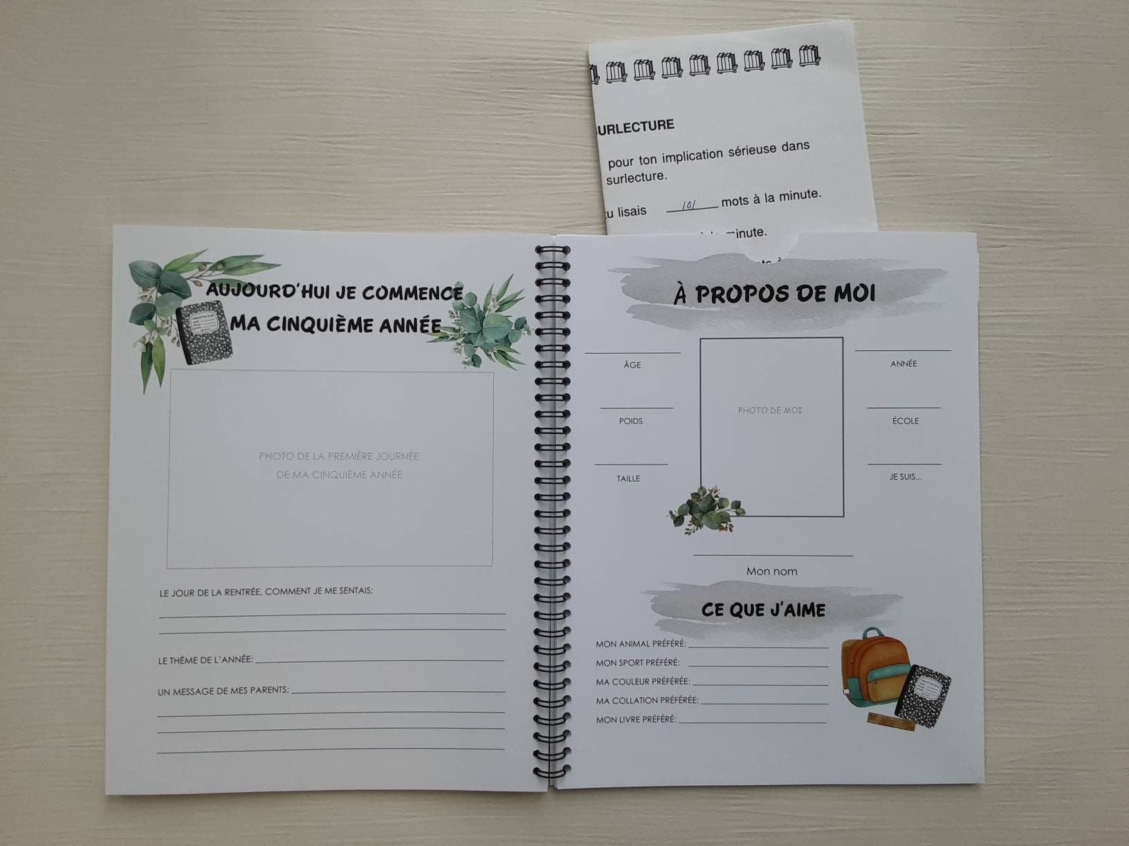 CAHIER SOUVENIRS SCOLAIRE livre souvenirs d'école à - Etsy Canada