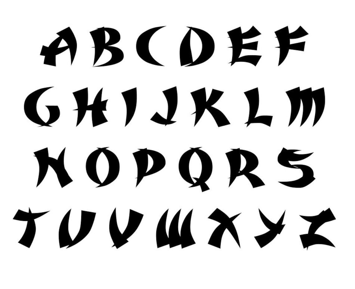 Karate Font Vectors Alphabet Cutting Files. - Etsy