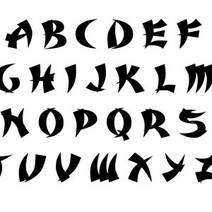 Karate Font Vectors Alphabet Cutting Files. - Etsy