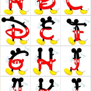 Mickey Mouse Alphabet Vectors Font. Cutting File. - Etsy