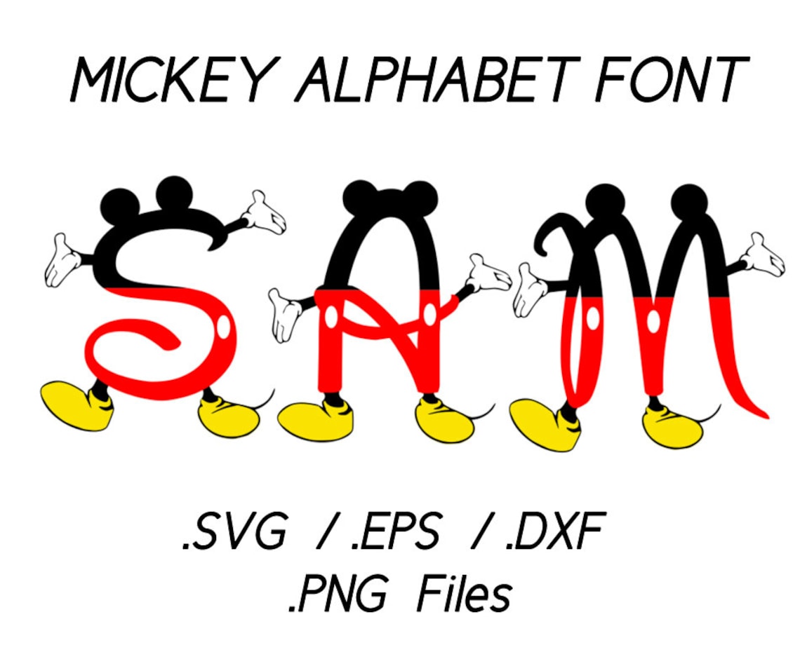 Mickey Mouse Alphabet Vectors Font. Cutting File. - Etsy
