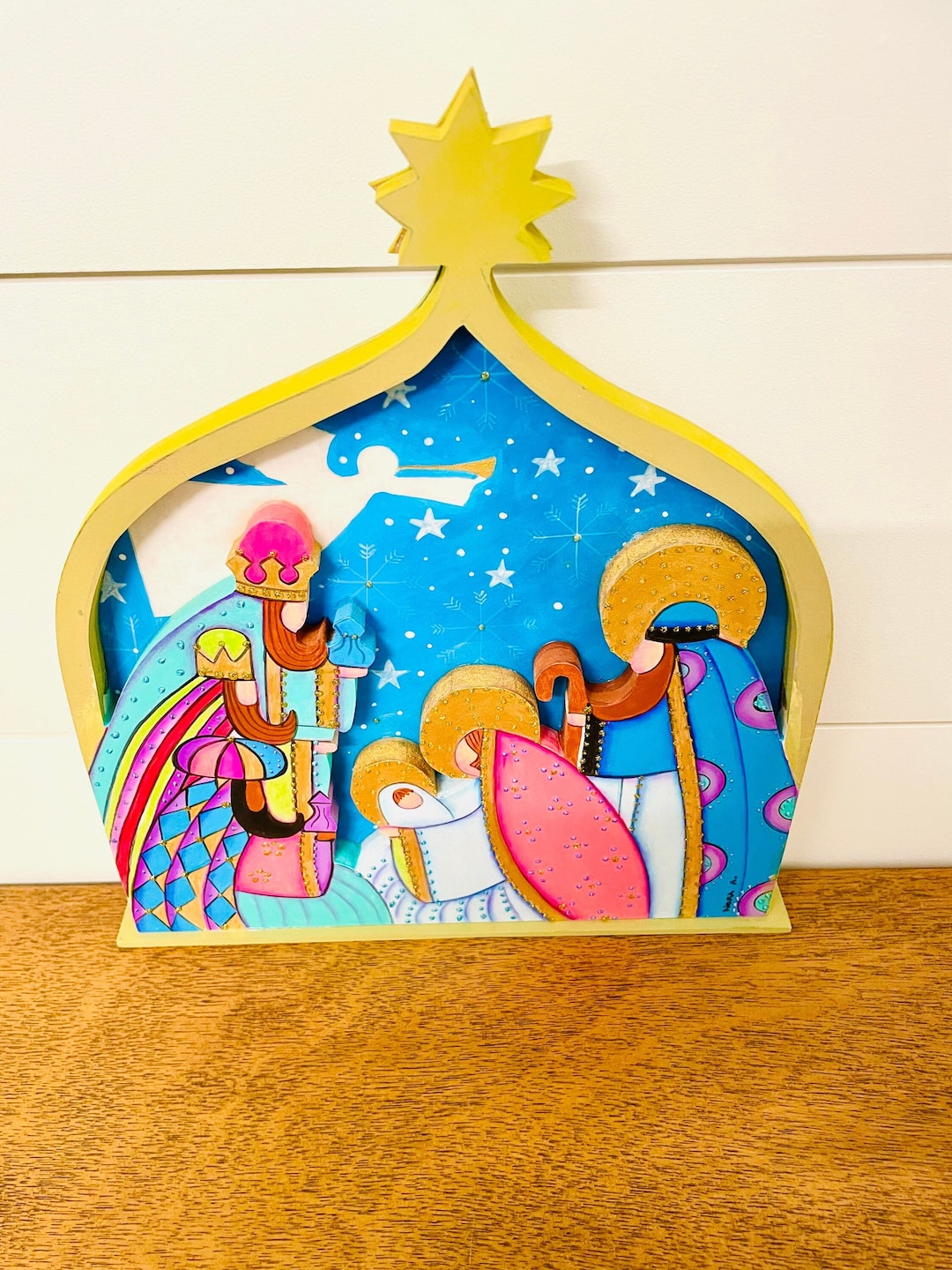Nativity Set Nicho. Handmade and Full of Details, Wood Carving. Hecho ...