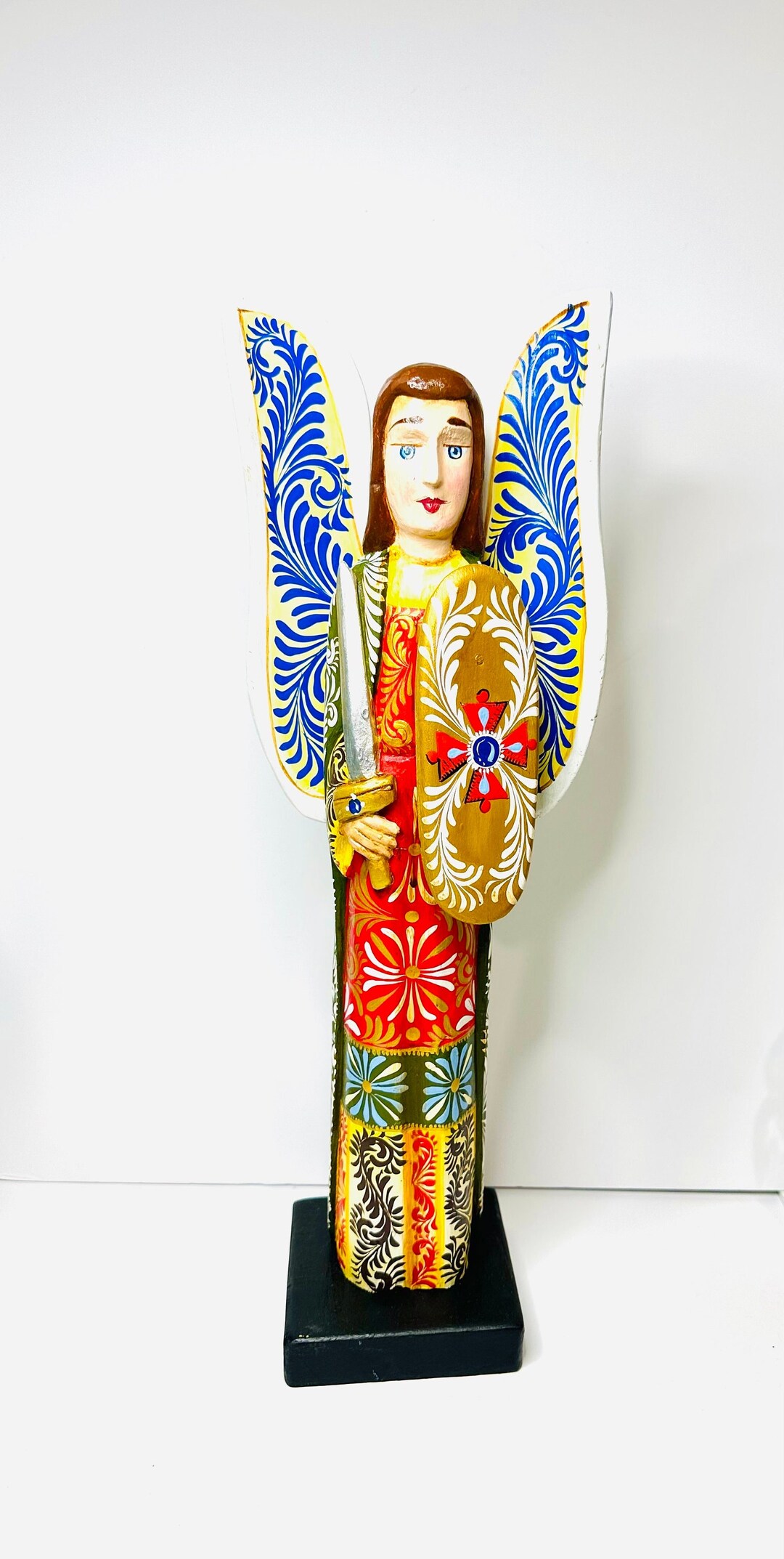 Saint Michael Archangel Wooden Hand Carved Handmade and Paint by ...