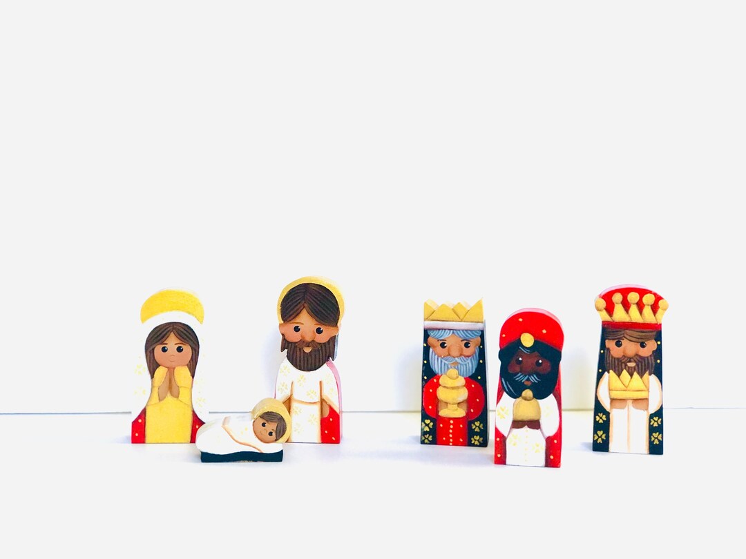 Handmade Wood Nativity Set: Folk Art Christmas Decor - Etsy
