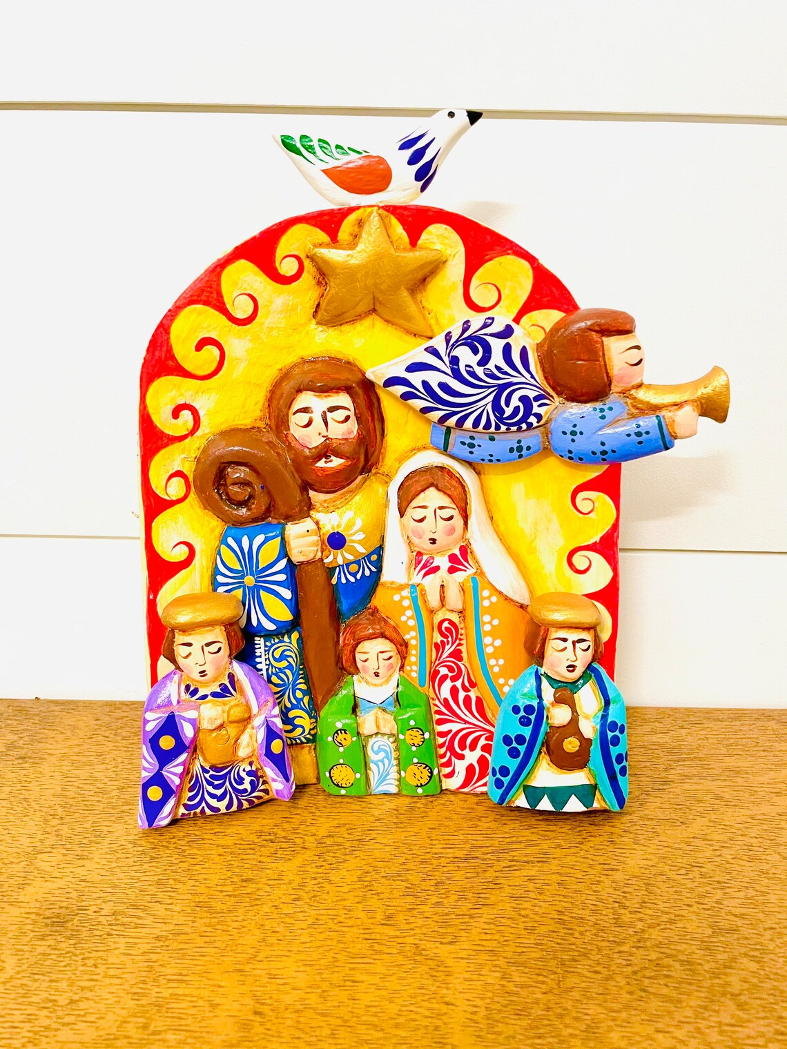 The Holy Family Wood Carved. Handmade and Painted by - Etsy
