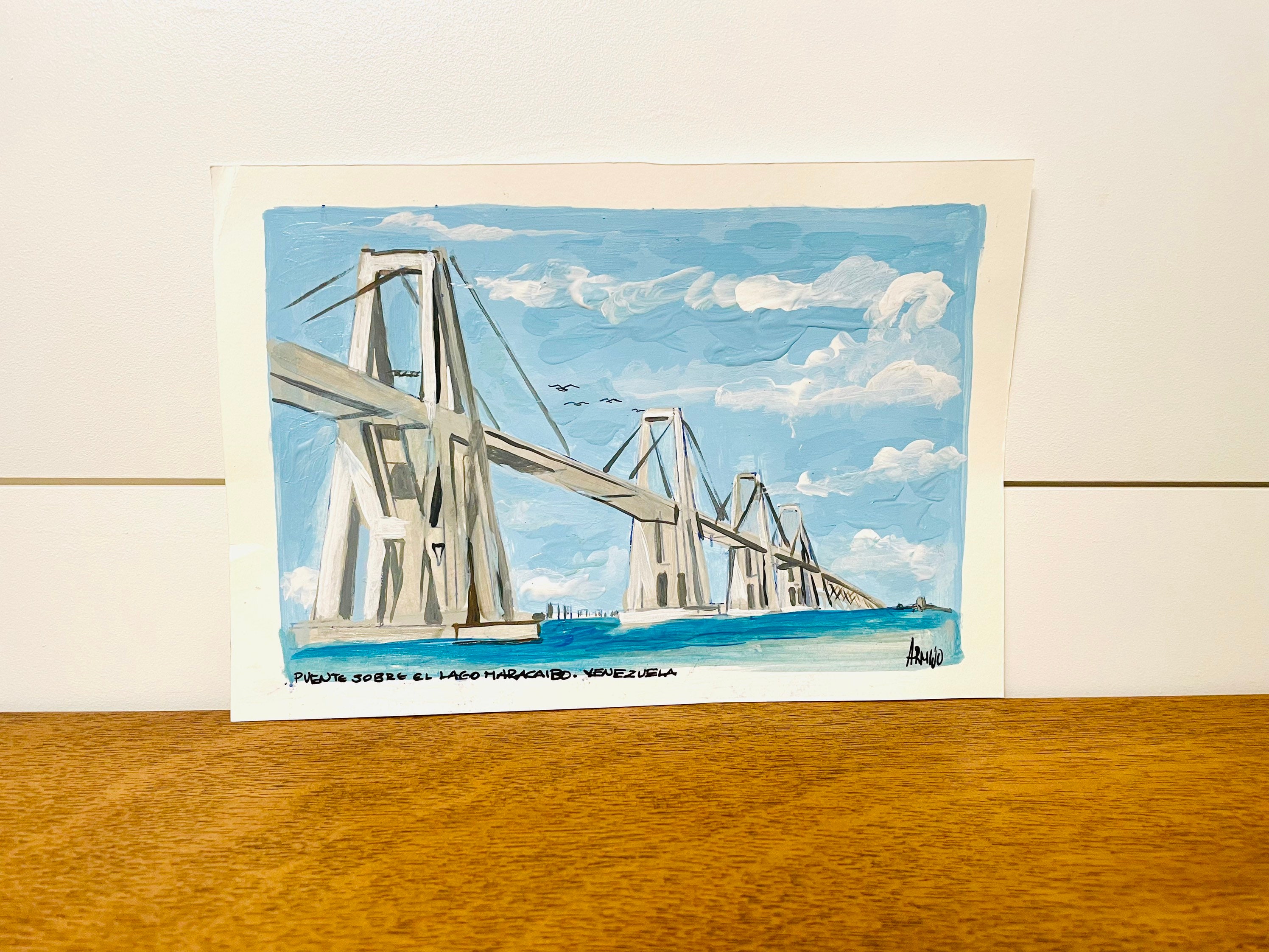 Acrylic Art & Collectibles Painting Custom Bay Bridge Maryland Acrylic ...