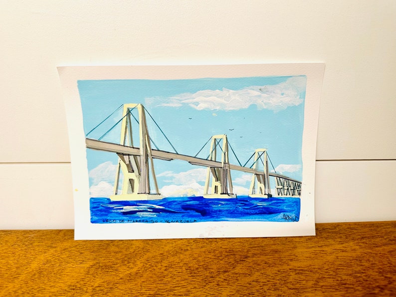 Puente Sobre El Lago De Maracaibo #4 Turquesa by G. Armijo. Original ...