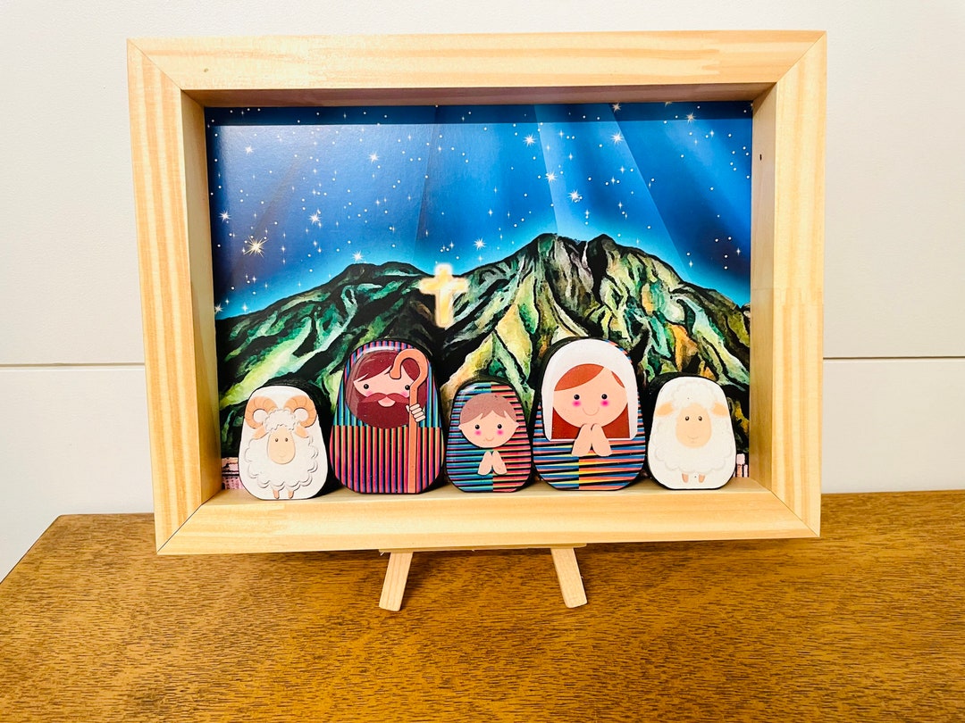 Nativity in a BOX #11 Grande .beautiful Nativity Scene With Colorful ...