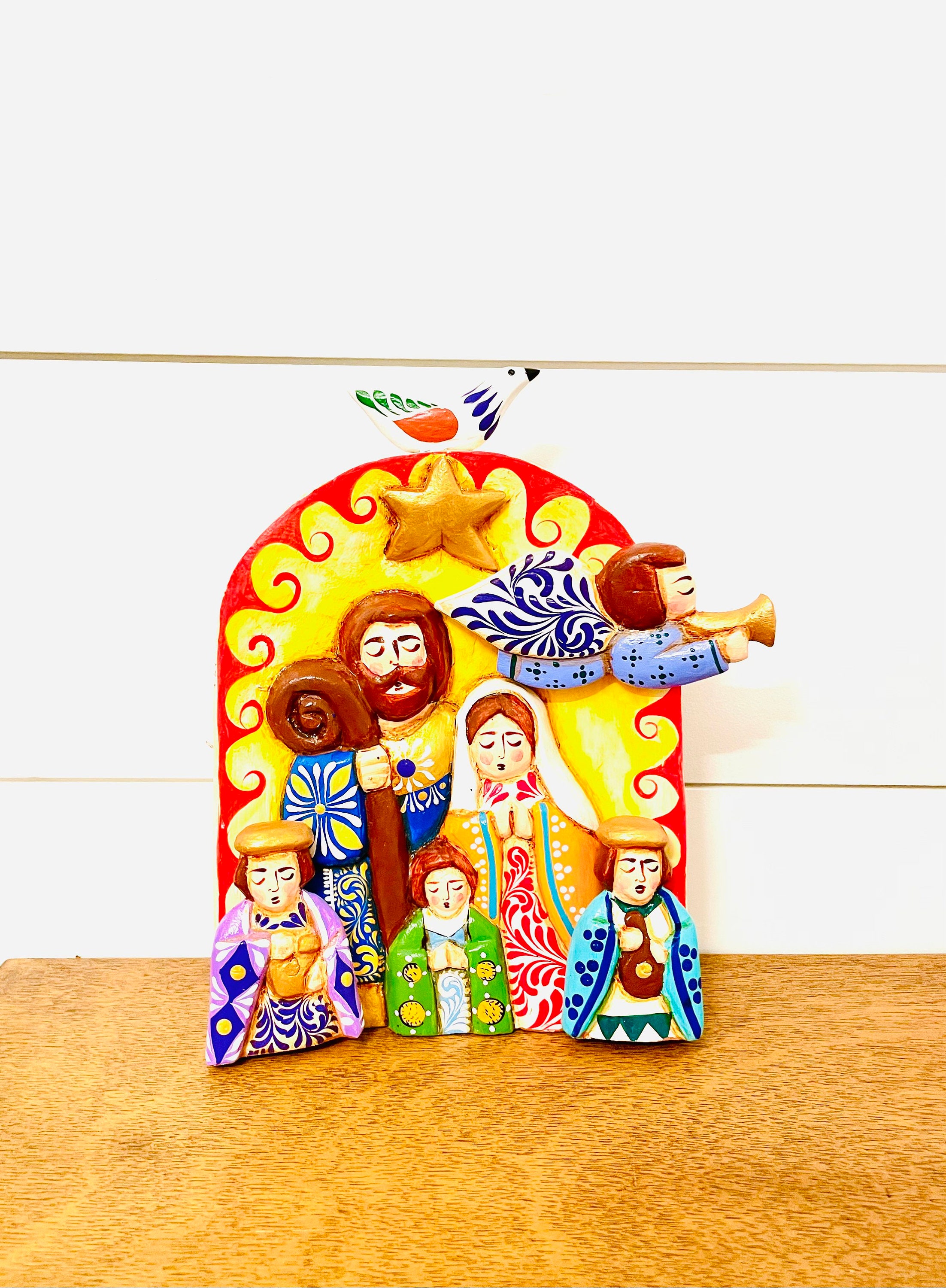The Holy Family Wood Carved. Handmade and Painted by - Etsy