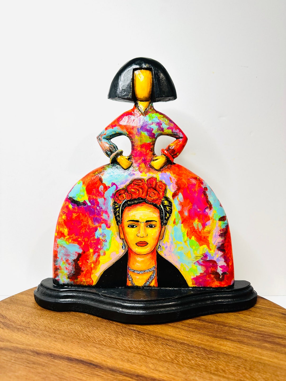 MENINA Frida Handmade in Venezuela . Wood Statue. 11 Inches X 8 Inches ...