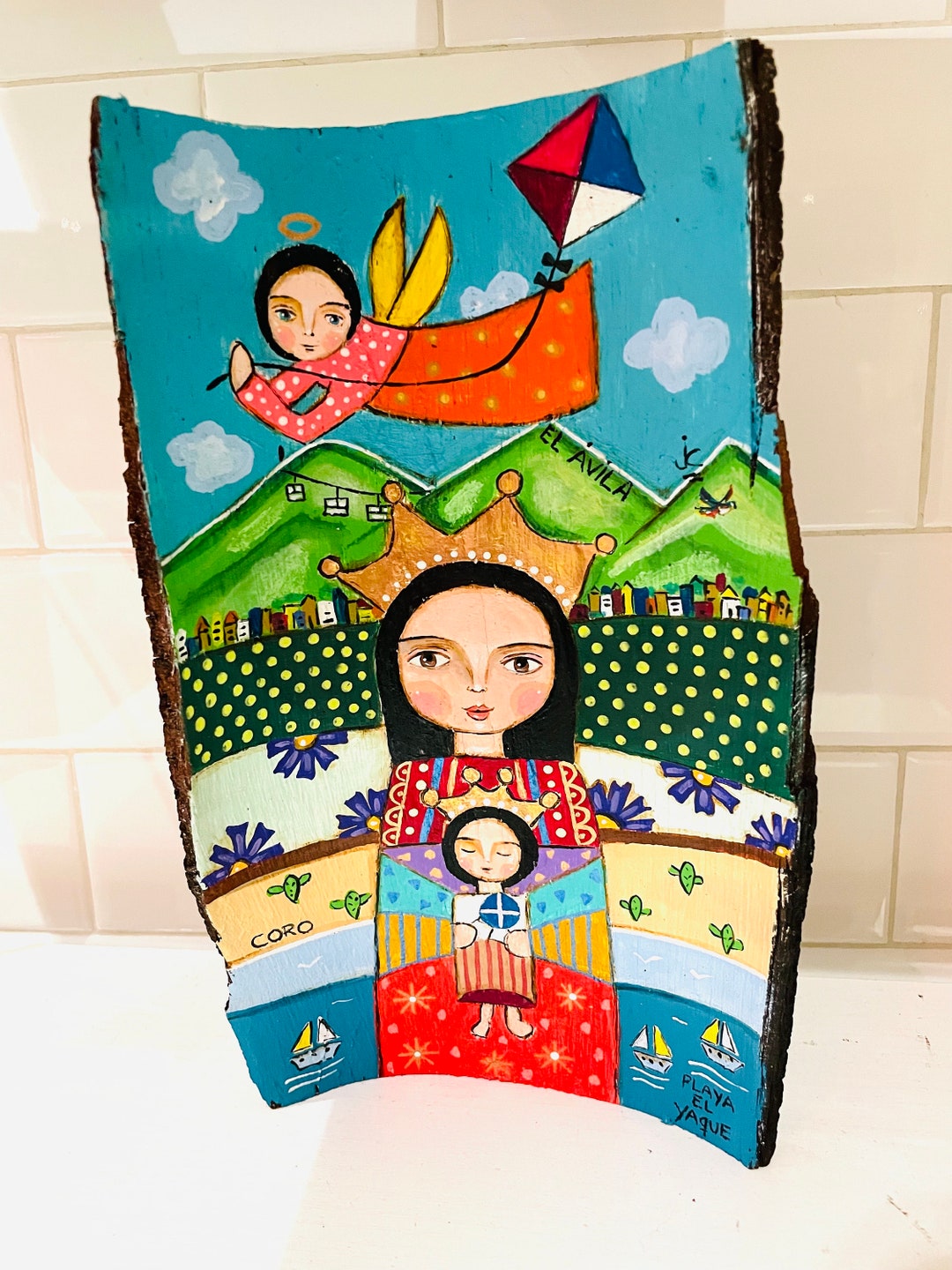 Hand Made Painted Virgin Mary by Venezuelan Young Artist .pieces From ...