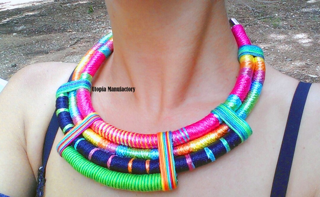 Rope Necklace, Statement Necklace, African Rope Necklace, Ethnic ...