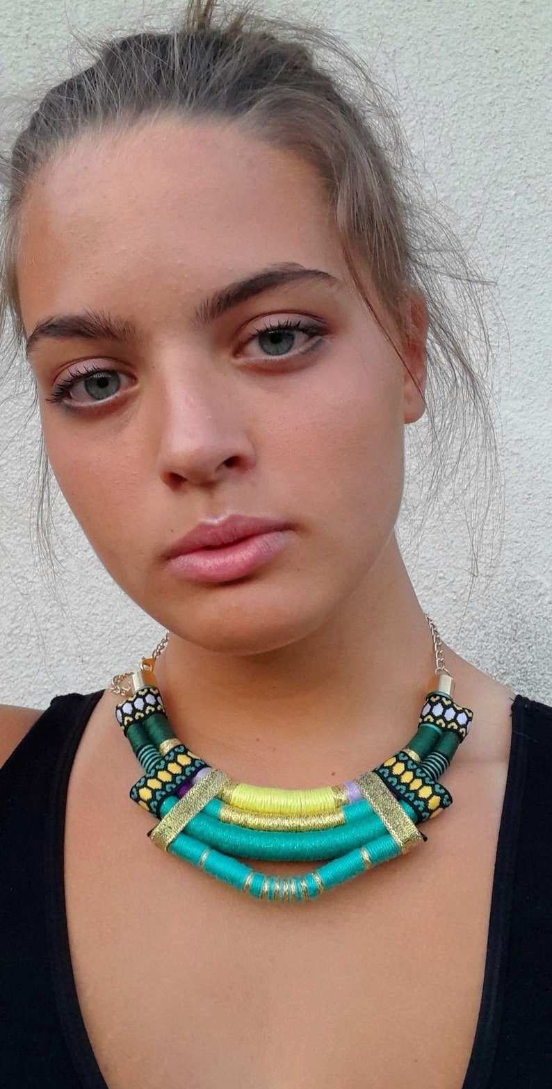 Turquoise Necklace African Colorful Bib Necklace African - Etsy