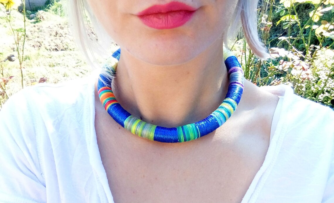 Neon Necklace for Women Neck Ring Necklace Colorful - Etsy